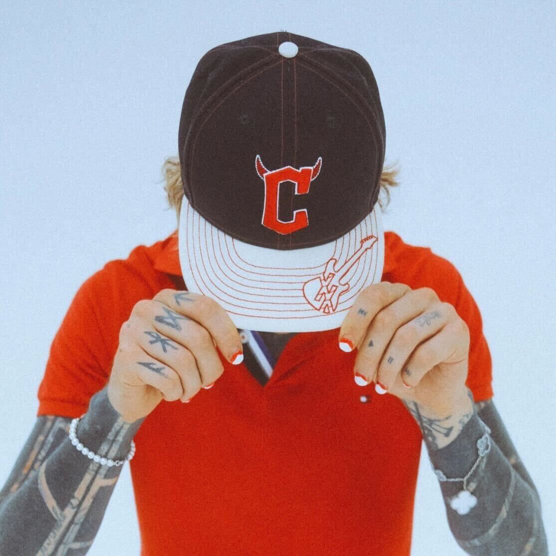 mgk x Cleveland Guardians Navy 59FIFTY Fitted Hat - Machine Gun Kelly ...